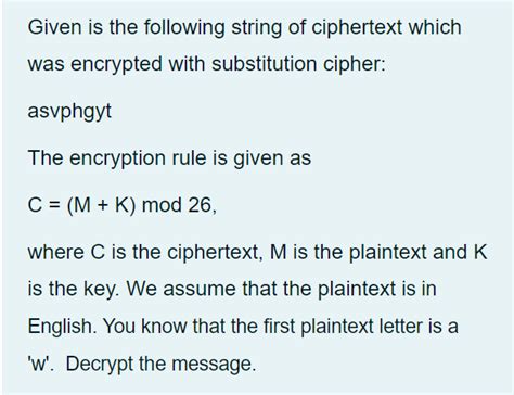 solved given is the following string of ciphertext which was
