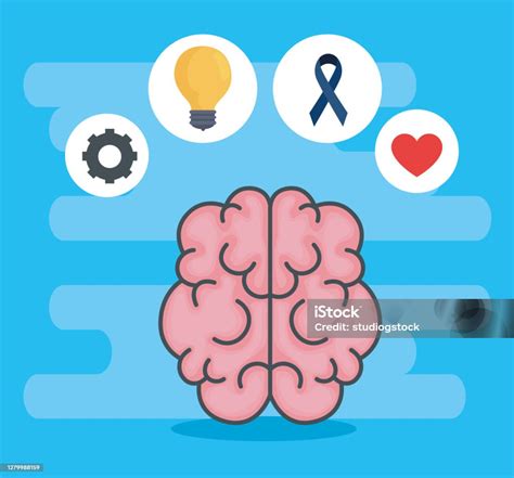 心理健康大腦與圖示集向量設計向量圖形及更多人腦圖片 人腦 人類內臟 人體構造 Istock