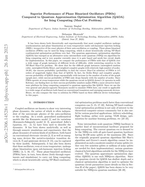 Pdf Superior Performance Of Phase Binarized Oscillators Pbos Compared To Quantum