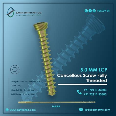 5 0 Mm Lcp Cancellous Screw Fully Threaded At Best Price In Vadodara