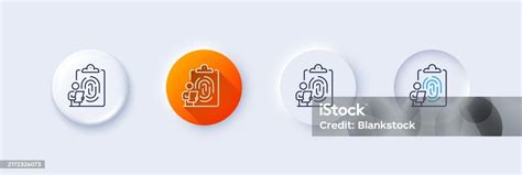 Fingerprint Clipboard Line Icon Finger Print Scan Sign Line Icons Vector Stock Illustration