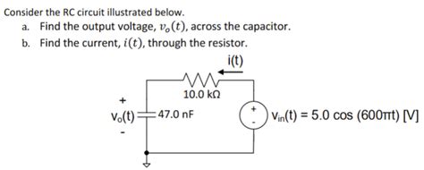 Solved Consider The RC Circuit Illustrated Below A Find Chegg