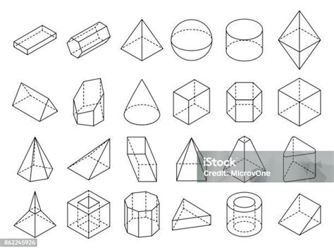 추상 아이소메트릭 3d 기하학적 윤곽선 모양 벡터 세트 기하 도형에 대한 스톡 벡터 아트 및 기타 이미지 기하 도형 개성 개념 3차원 형태 Istock