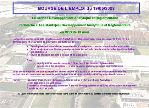 BOURSE DE LEMPLOI Du 19052008 Le Service Dveloppement
