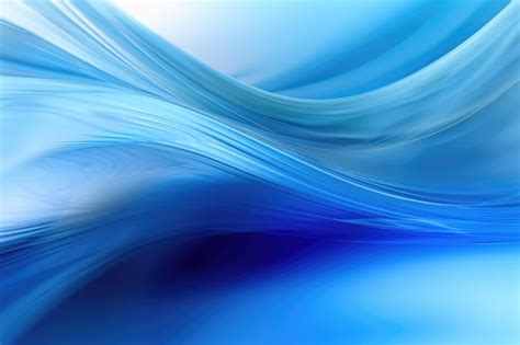 Serene Abstract Blue Waves Premium Ai Generated Image