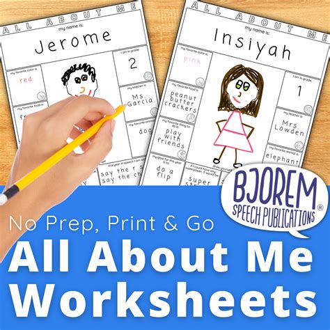 Bjorem Speech All About Me Worksheets Speech Therapy Freebie Bjorem
