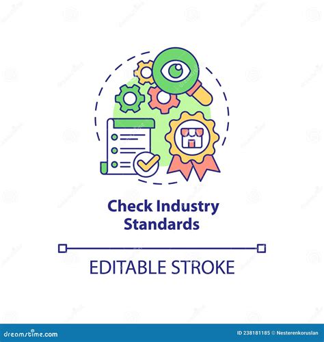Industry Standards Line Icons Collection Uniformity Compliance Accreditation Consistency