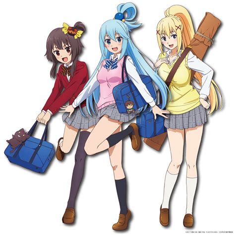 Megumin Aqua Darkness Satou Kazuma And Chomusuke Kono Subarashii