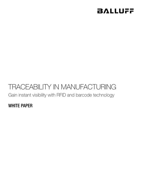 Balluff Wp Traceability In Manufacturing Pdf Radio Frequency