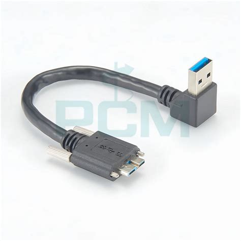 Customized 90 Degree Right Angled Usb3 0 To Micro Usb Screw Mount Data