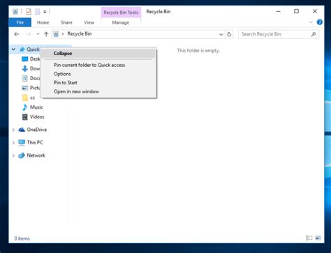 How To Pin Recycle Bin To Quick Access In Windows 10