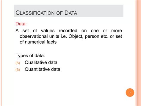 Classification And Tabulation Of Data Pptx Physics Science