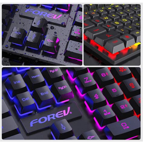 Комплект Gaming Forev Kлавиатура мишка подложка за мишка слушалки Rgb