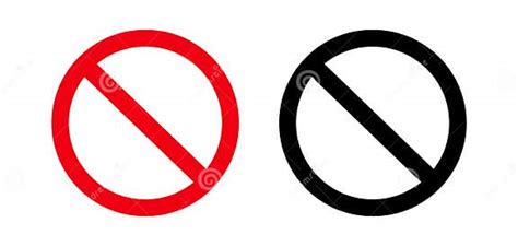Icon Symbol Ban Sign Forbidden Circle Sign Stop Entry And Slash Line