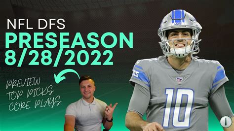Preseason Nfl Dfs Steelers Vs Lions Showdown Picks Core Plays And