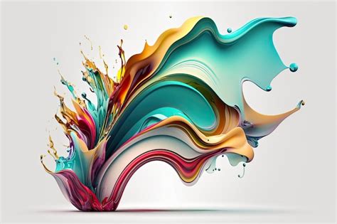 Premium Ai Image Colorful Abstract Wave Liquid Motion Flow Explosion