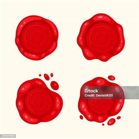 만화 3d 빨간 오래 된 왁 스 스탬프 벡터 아이콘입니다 품질 보증 및 보안의 상징 빈 씰 밀봉 라벨 세트 0명에 대한 스톡