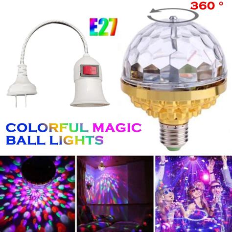 Color Rotary Bulb E27 Rotating Magical Ball Lights Mini Rgb Projection