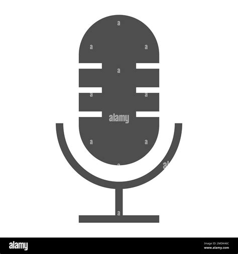 Microphone Glyph Icon Musical And Audio Record Sign Vector Graphics A Solid Pattern On A