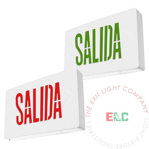 Espanol Spanish Salida Signs Exit Light Co