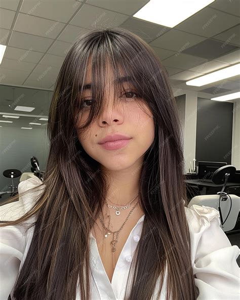 Jenna Ortega With Long Dark Hair Premium Ai Generated Image