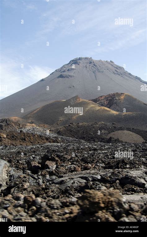 The Volcano Of Pico De Fogo In The Background Fogo Fire Cape Verde