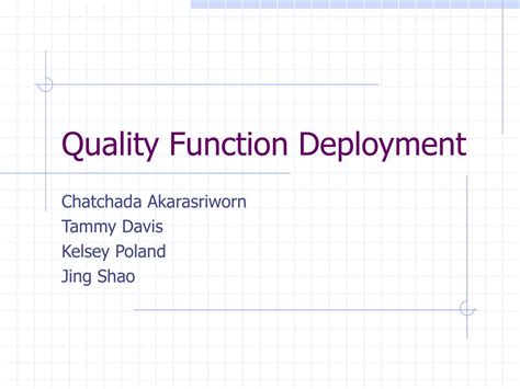 PPT Quality Function Deployment PowerPoint Presentation Free Download ID 6947714