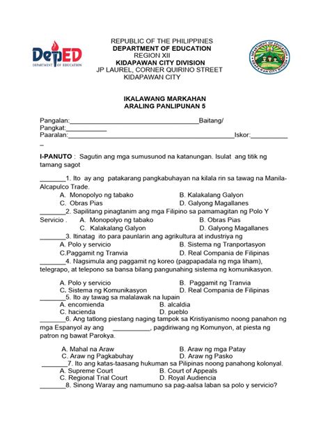 Ap 5 Summative 2nd Quarte Pdf