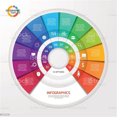 벡터 서클 인포그래픽 템플릿을 그래프 차트 및 다이어그램 개념에 대한 스톡 벡터 아트 및 기타 이미지 개념 개념과 주제 건설 프레임 Istock