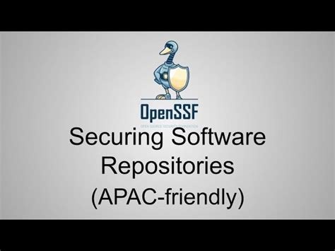Free Video Securing Software Repositories From Openssf Class Central