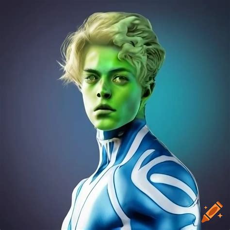Illustration Of A Green Skinned Male Teenager