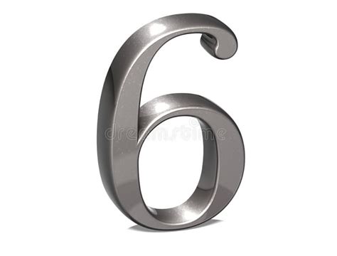 Número De Plata Determinado 3D En El Fondo Blanco Stock de ilustración