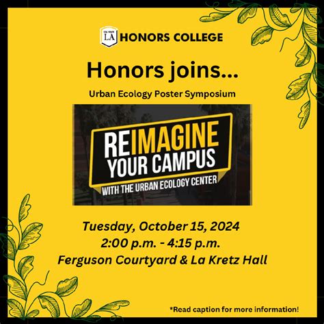 Honors Joins Urban Ecology Poster Session Event Cal State La