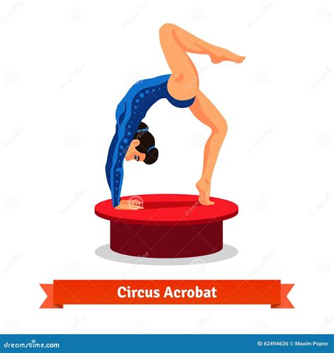 Beautiful Circus Acrobat Performs Gymnastic Bridge Stock Vector