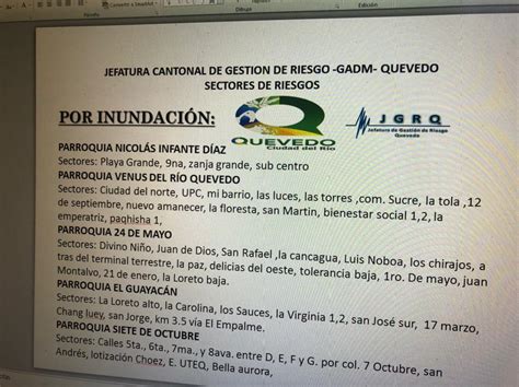 Quevedo Identifican zonas de riesgo por inundaciones y deslaves ALDIA Noticias de Los Ríos