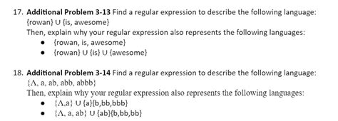 Solved 17 Additional Problem 3 13 Find A Regular Expression