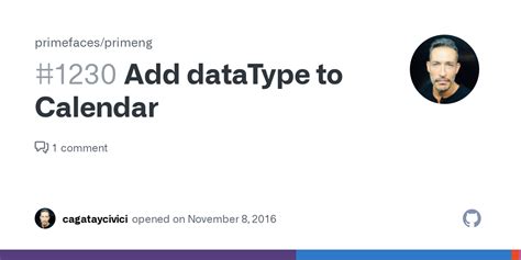 Add Datatype To Calendar · Issue 1230 · Primefacesprimeng · Github