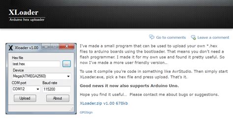 Qingman慶大 S Blogger Arduino 直接把HEX燒錄進去板子裡 Arduino hex uploader