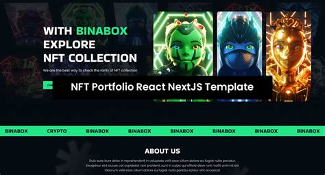 Binabox Nft Portfolio React Nextjs Template Site Templates Ft Next