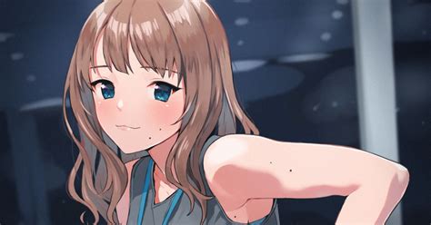 おんなのこ 二人きりになるとほくろのある場所を教えてくれる先輩 どうしまのイラスト Pixiv