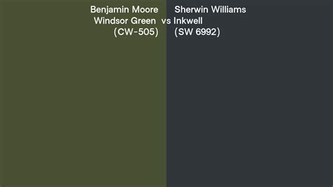 Benjamin Moore Windsor Green Cw 505 Vs Sherwin Williams Inkwell Sw