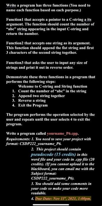 Solved Please Write Code In Cplease Provide Pseudocode