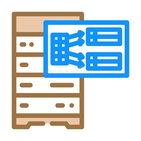 indexing data database color icon vector illustration stock