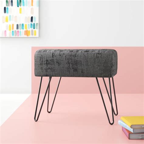Hashtag Home Alegre 19 Wide Velvet Rectangle Standard Ottoman