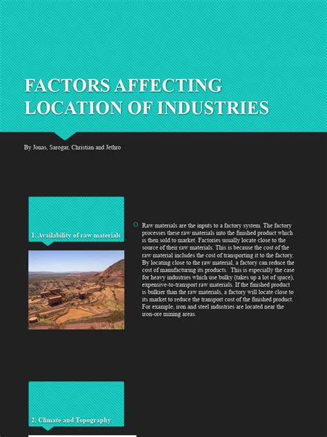 Factors Affecting Location Of Industries Pdf Factory Economies