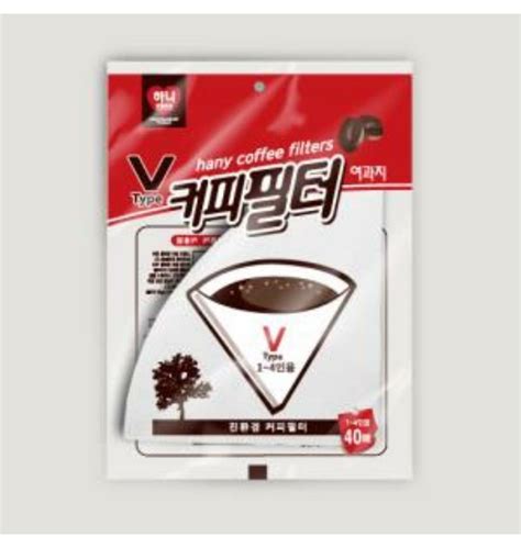 추출 4인용 1 메이커 종이 40매 드리퍼 식품용 펄프 V형 여과지 커피필터 티몬