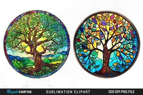 Stained Glass Tree Of Life Sublimation Graphic By Regulrcrative