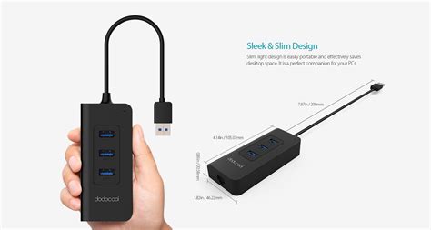 3 Port USB 3 0 Hub With Gigabit Ethernet Adapter Dodocool Com