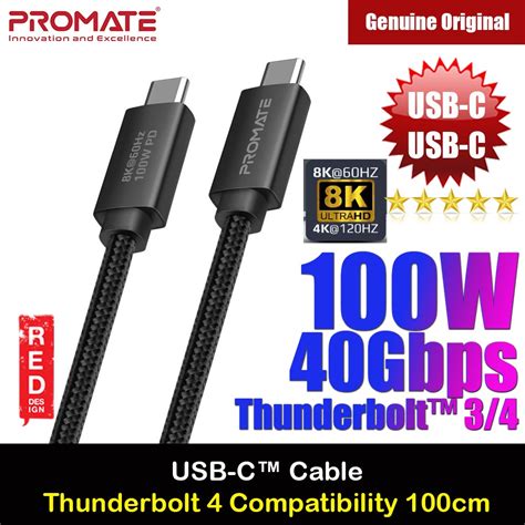 Promate Usb C™ Thunderbolt 4 Usb4 100w Ultra Hd 8k High Speed 40gbps