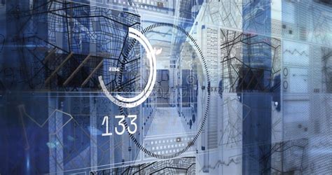 Image Of Mathematical Equations And Data Processing Over Spinning Globe Against Server Room